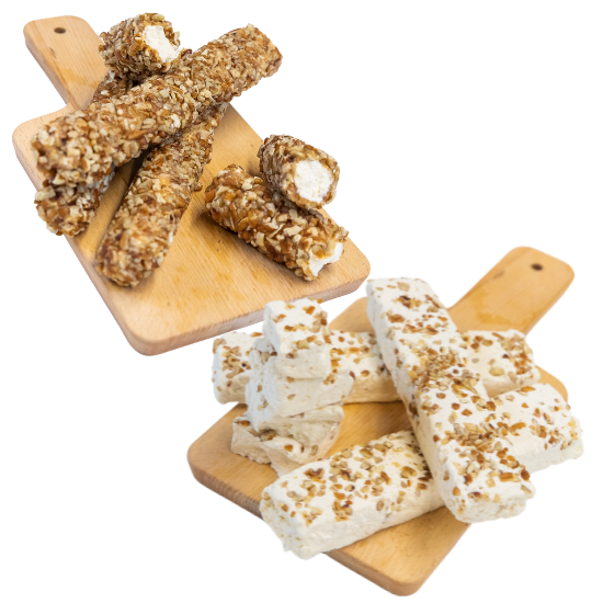 MIXED SET OF 4 PECAN ROLLS & DIVINITY